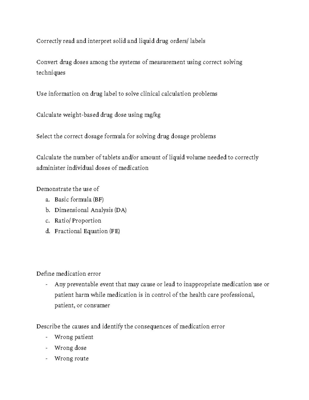 Medication Correct Procedure - Correctly read and interpret solid and ...