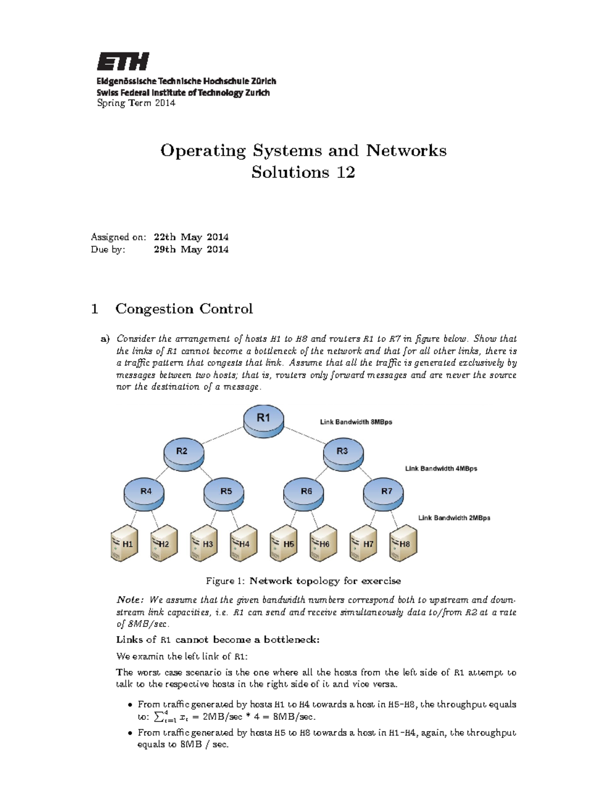 Solution 12 - Spring Term 2014 Operating Systems and Networks Solutions 12 Assigned on: 22th May ...
