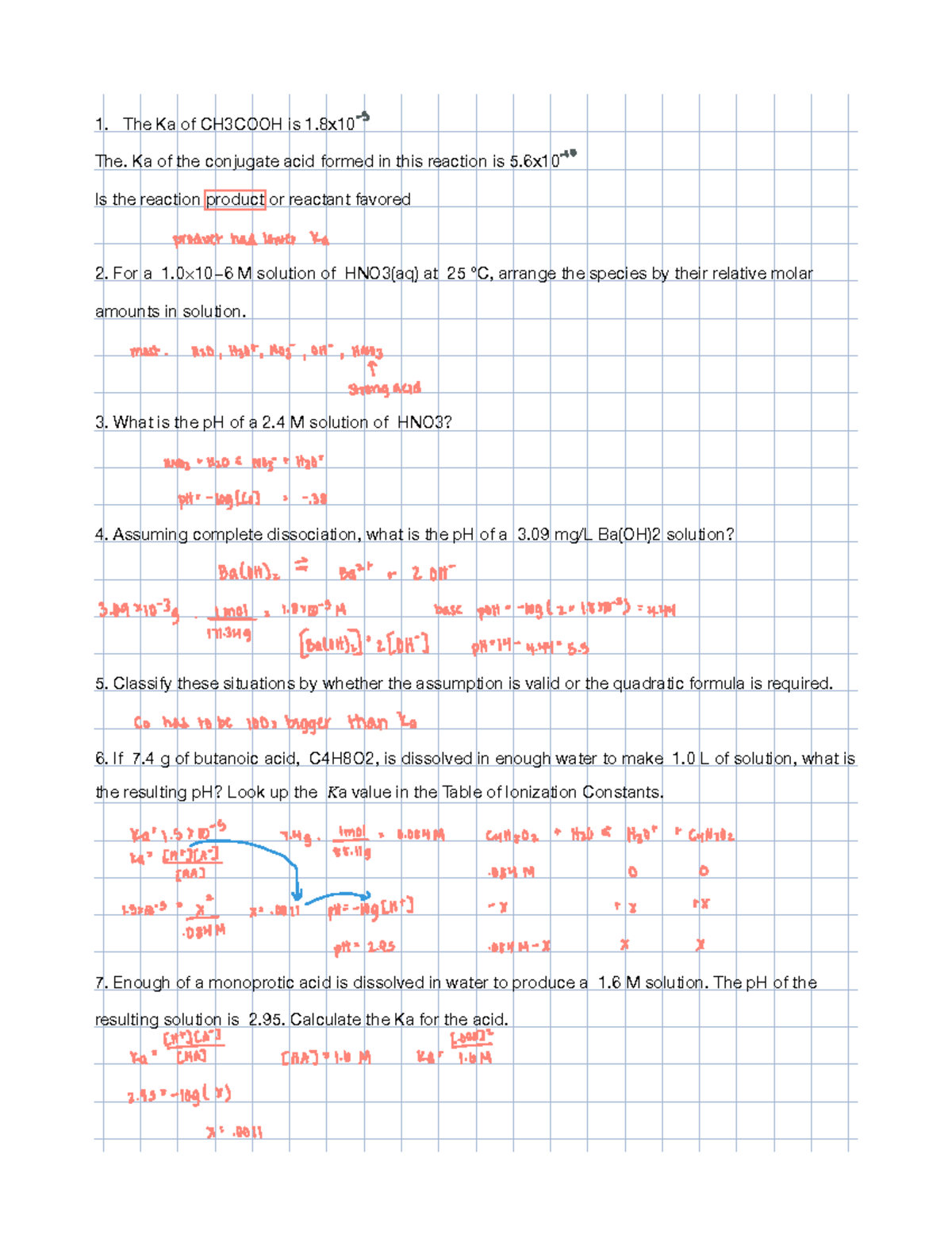 6.2 HW - homework problems solved - The Ka of CH3COOH is 1 The. Ka of ... 6.2 HW - homework problems solved - The Ka of CH3COOH is 1 The. Ka of ...