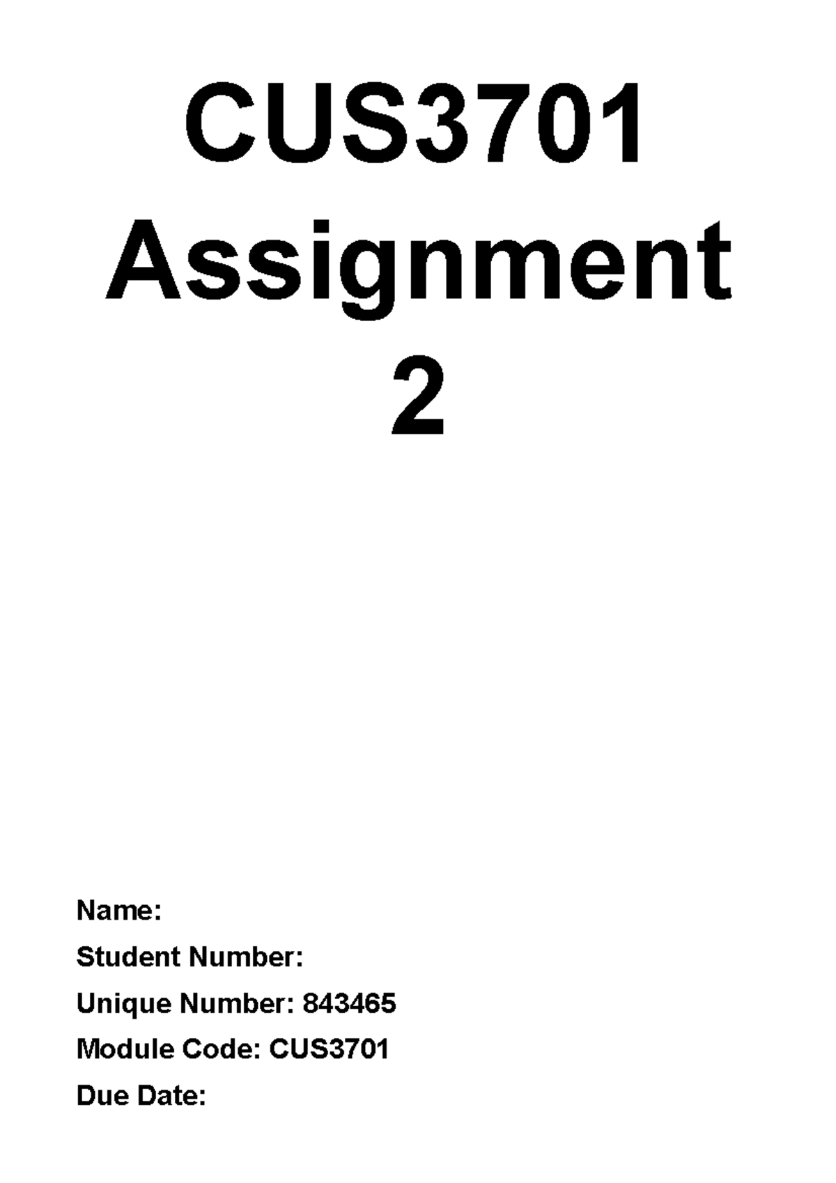 Assignment 2 CUS Assignment 2 Name Student Number Unique Number assignment-2-cus-assignment-2-name-student-number-unique-number