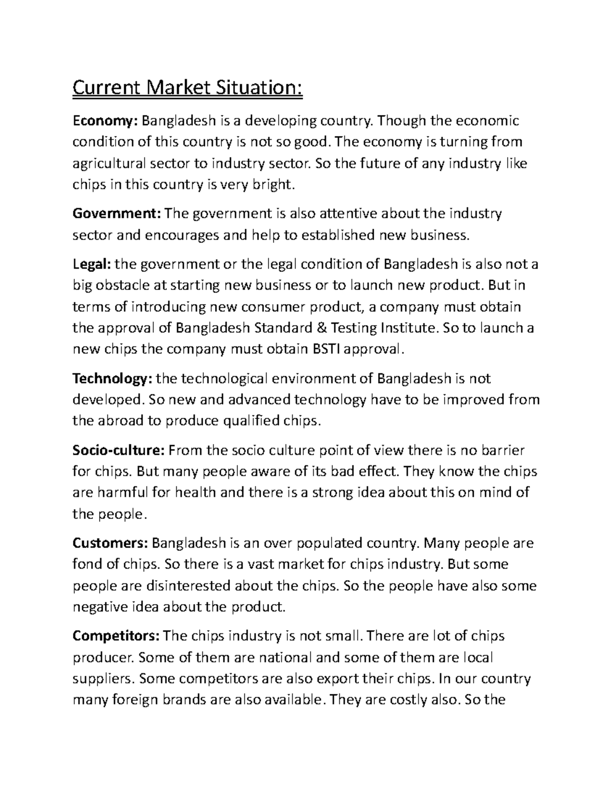 Current Market Situation - Current Market Situation: Economy ...
