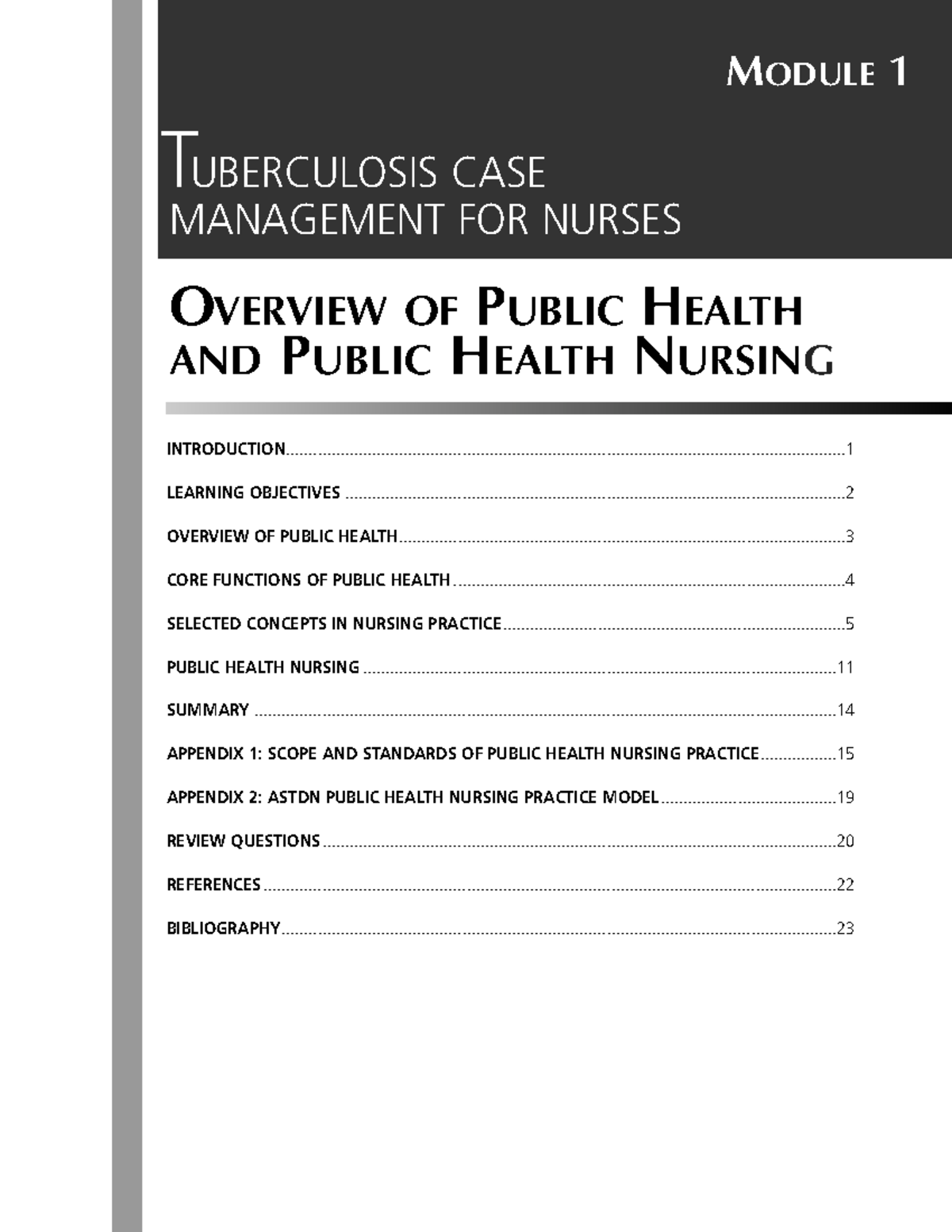 Nursing Module 1 - TUBERCULOSIS CASE MANAGEMENT FOR NURSES OVERVIEW OF ...