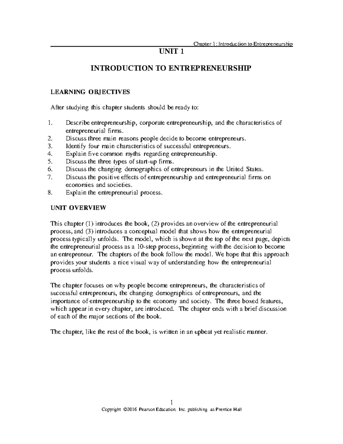 Introduction TO Entrepreneurship PDF - 1 UNIT 1 INTRODUCTION TO ...