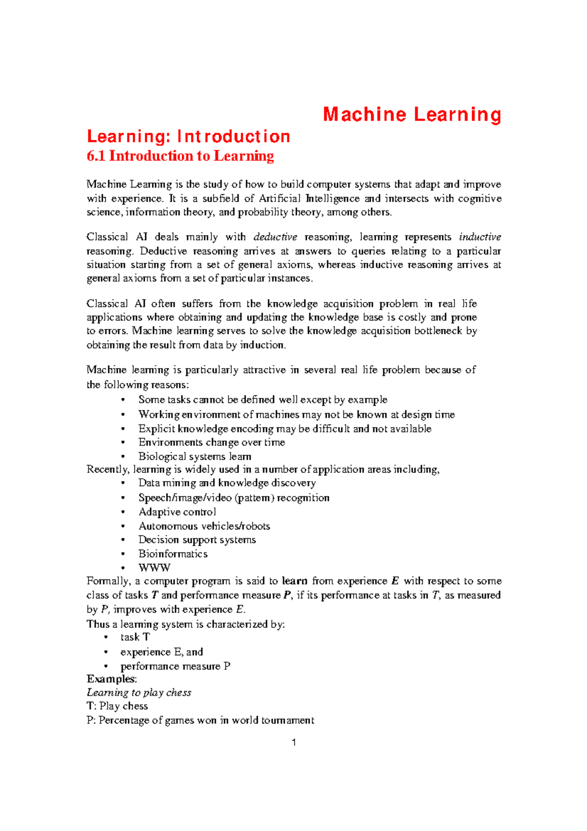 Chapter 06 - handouts - Machine Learning Learning: Introduction ...