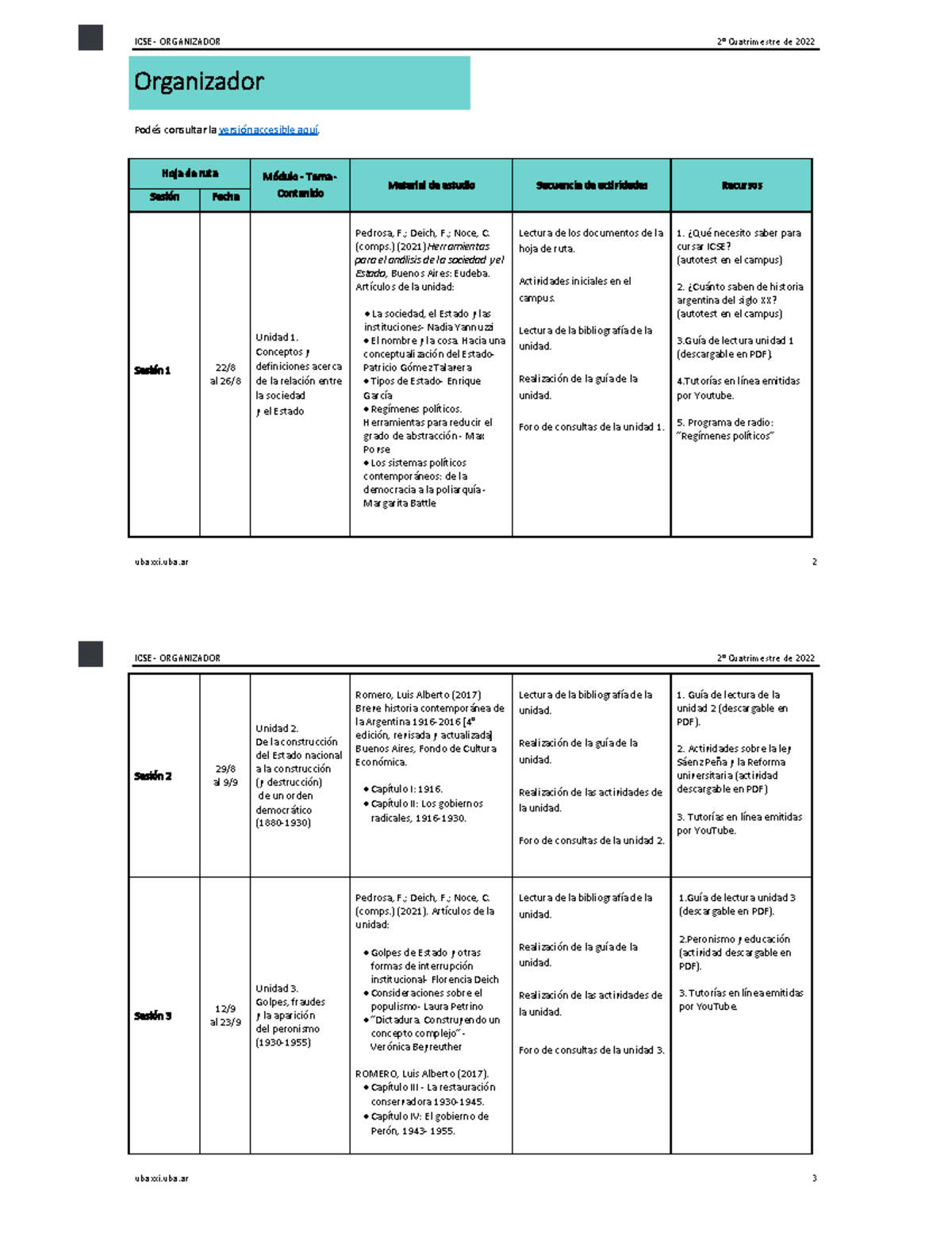 Organizador ICSE 2C 2022 - ICSE - ORGANIZADOR 2∞ Cuatrimestre de 2022 ...