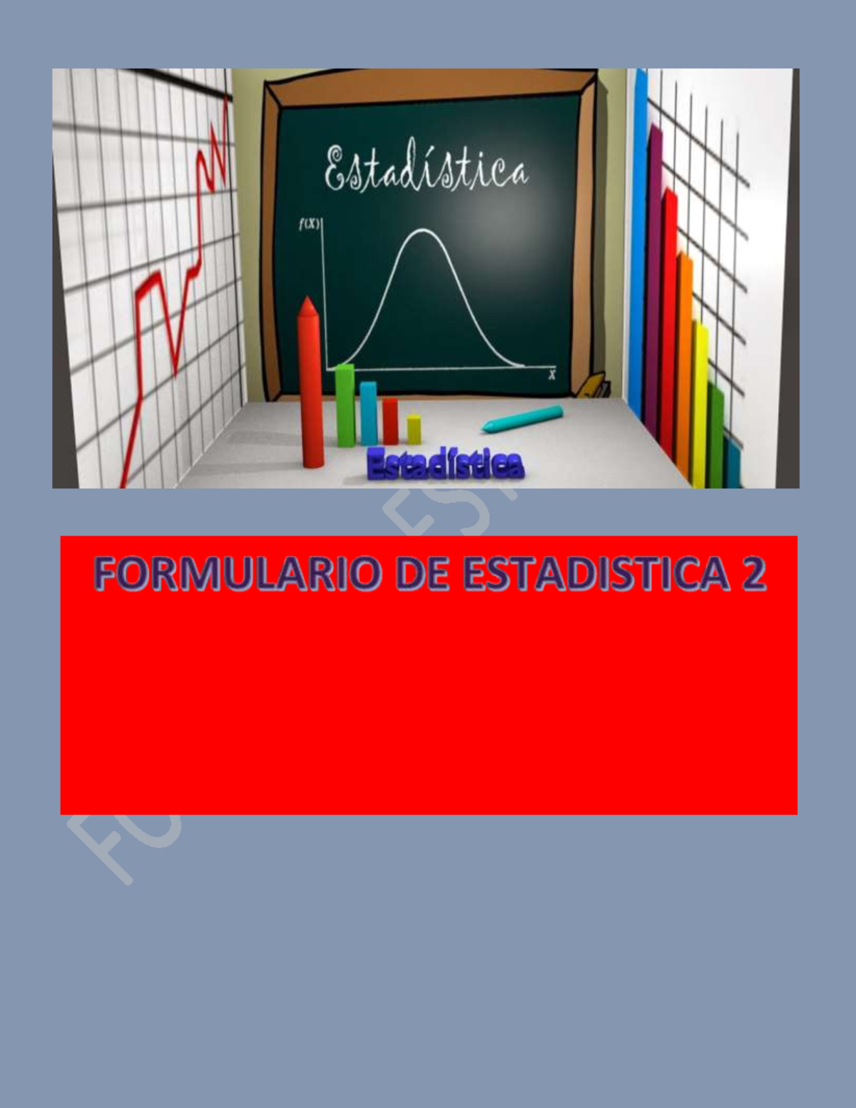 Formulas Estadistica 2 para apoyo en clases - estadistica 2 - UMG - Studocu
