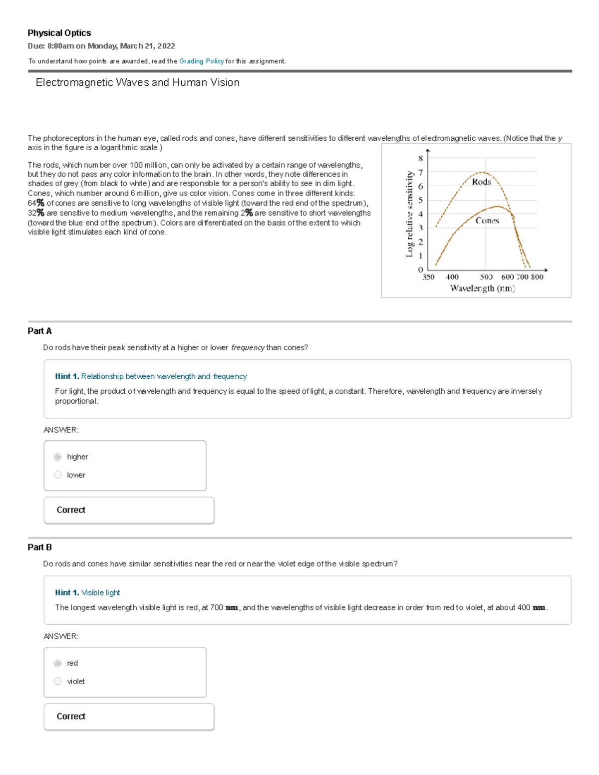 Physical Optics - Mr. oxlong - Physical Optics Due: 8:00am on Monday ...