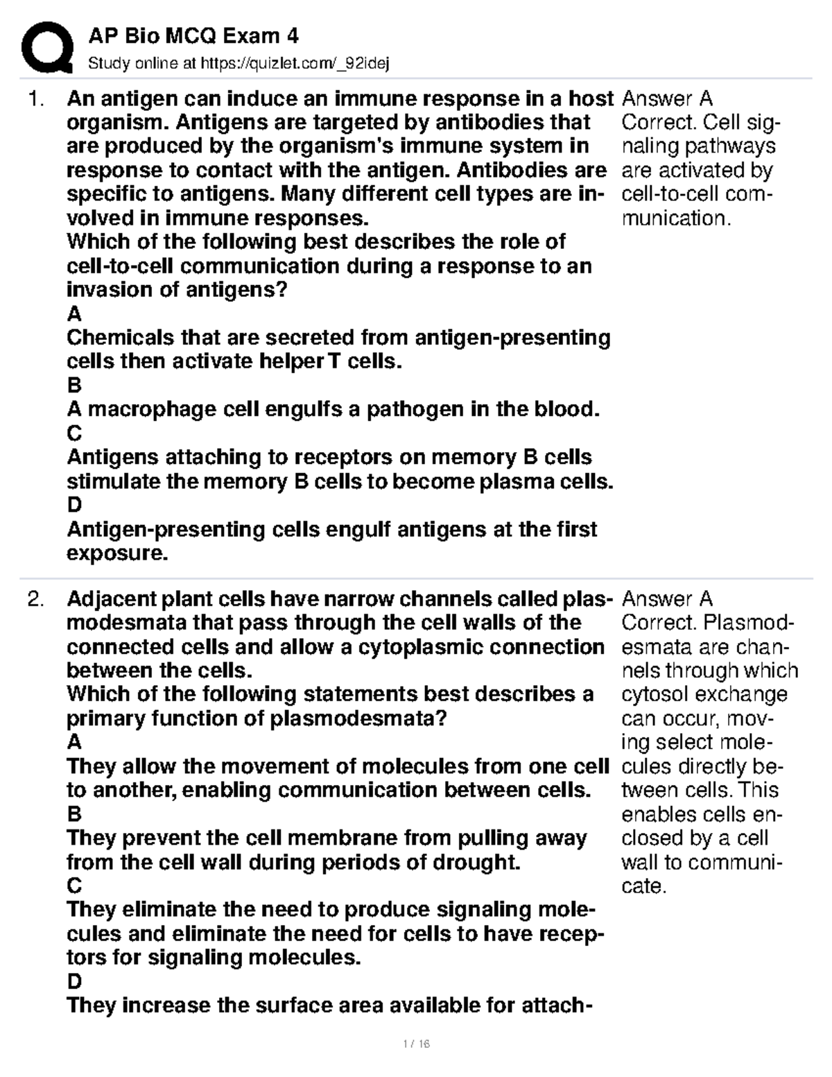apcs notes quizlet - Study online at quizlet/_92idej An antigen can ...