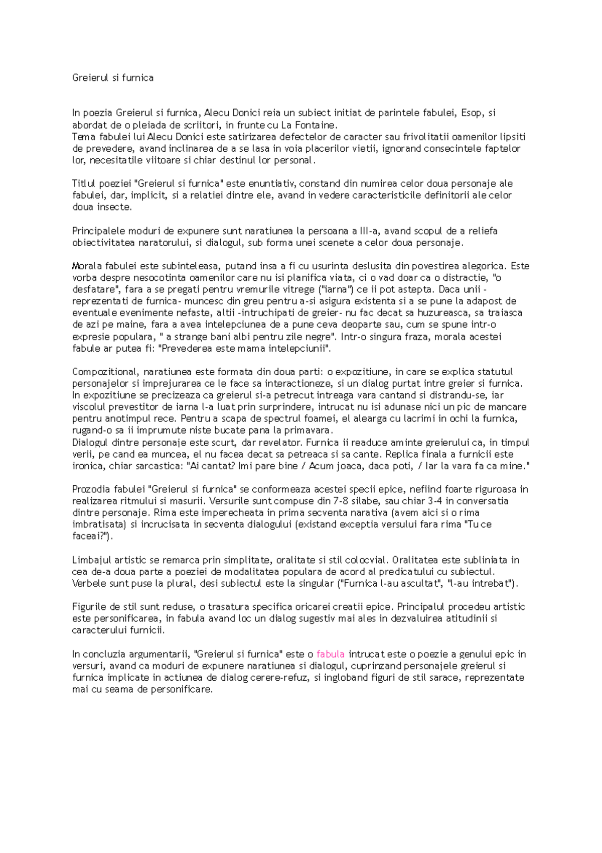 265515609 Greierele SI Furnica - Greierul si furnica In poezia Greierul ...