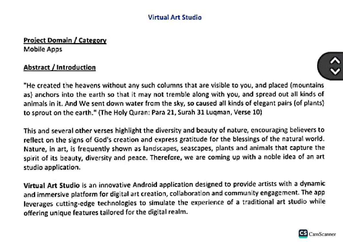 Project example - Provide quality material to learn more thing and clean our concept. - Studocu