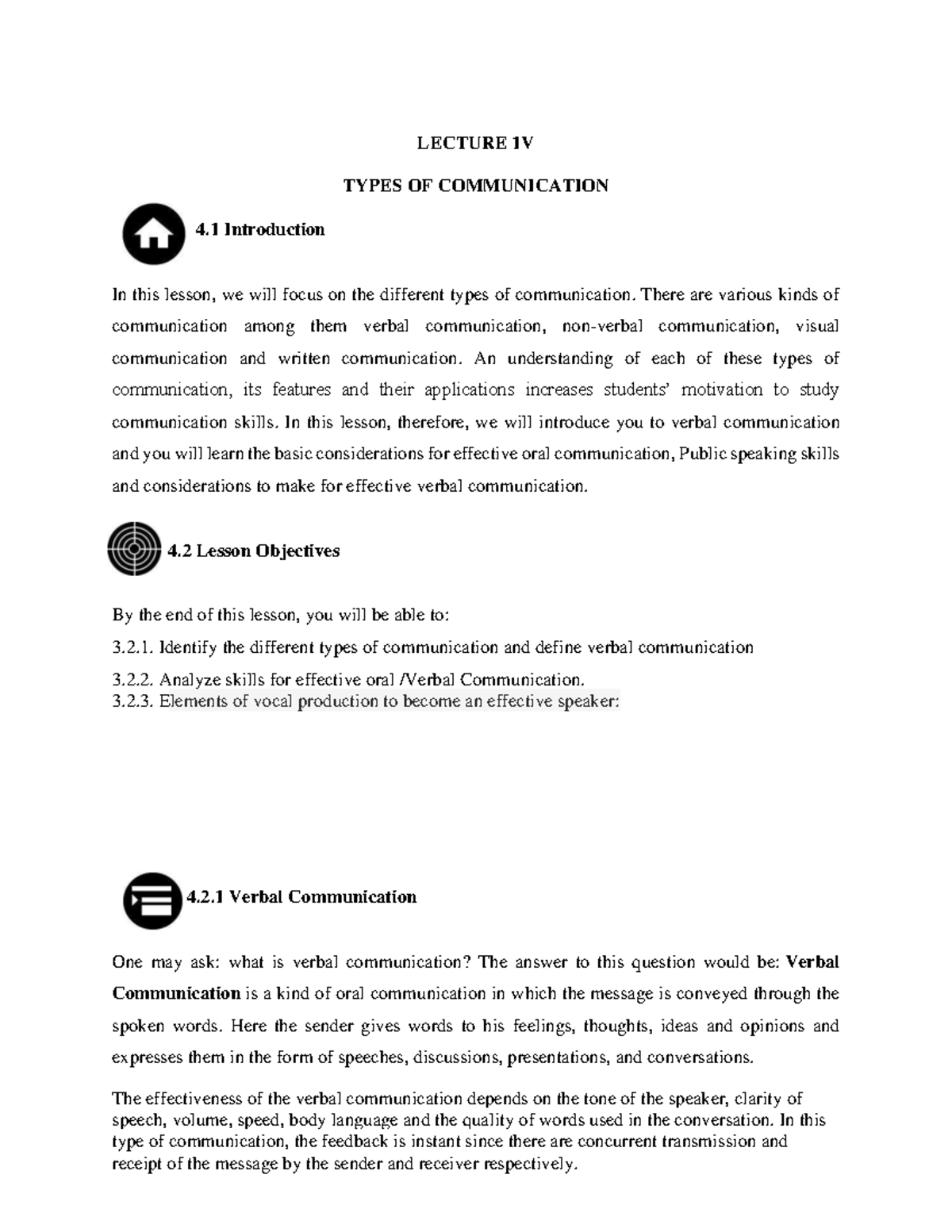 Lecture IV - Verbal Communication Pdf - LECTURE 1V TYPES OF ...
