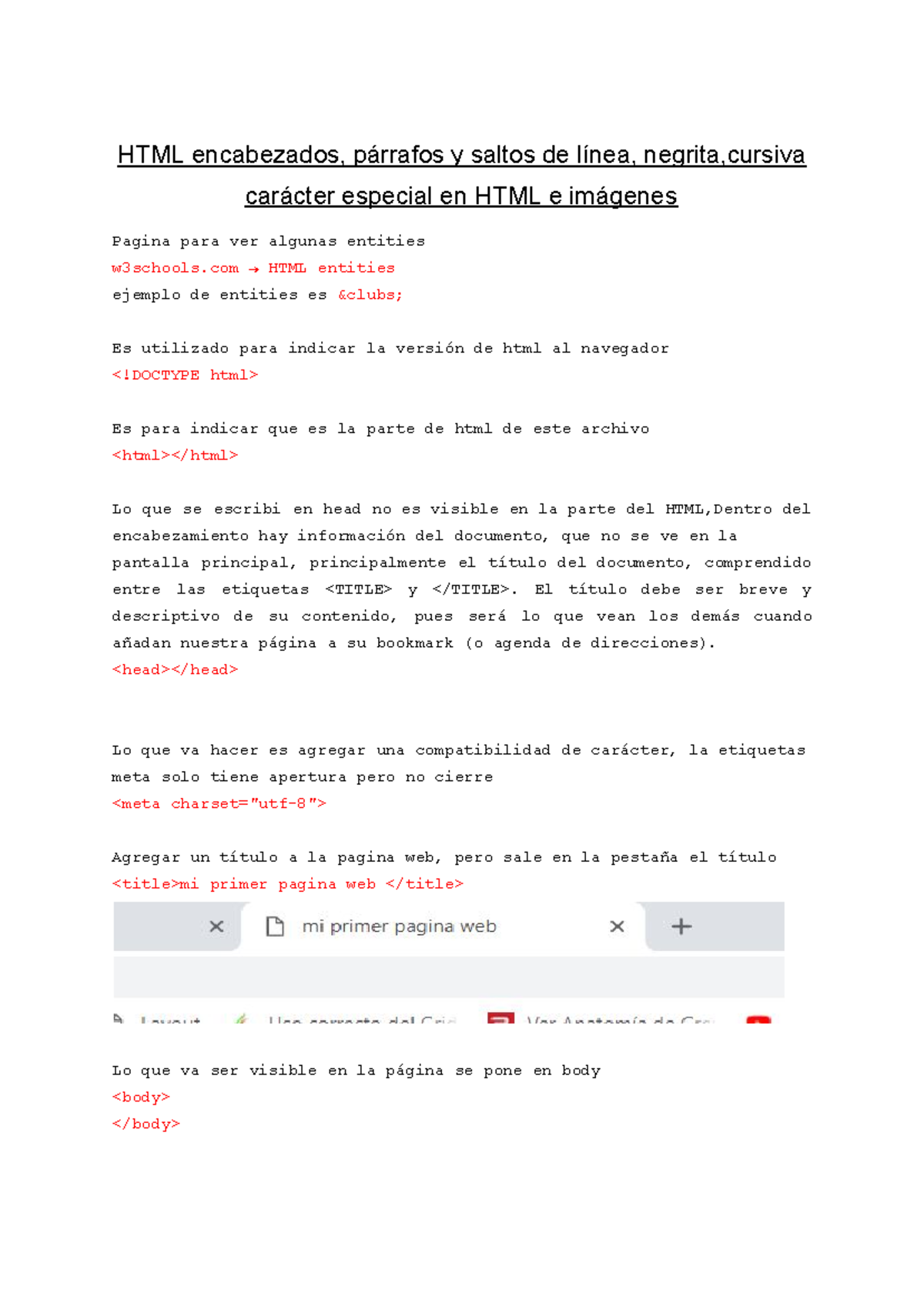 Apuntes HTML - Apuntos basicos de HTML - HTML encabezados, párrafos y ...