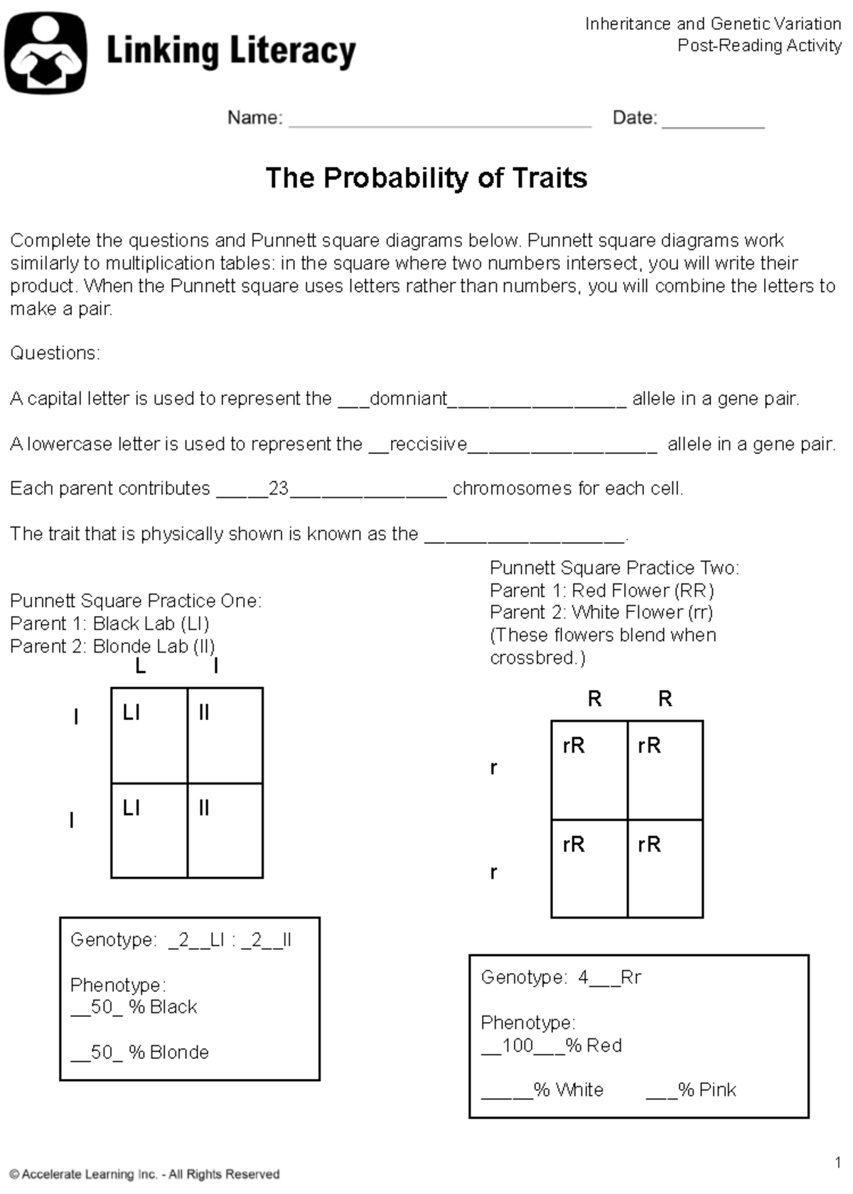 Copy of 8.1.8 Inheritance And Genetic Variation Explain Linking ...