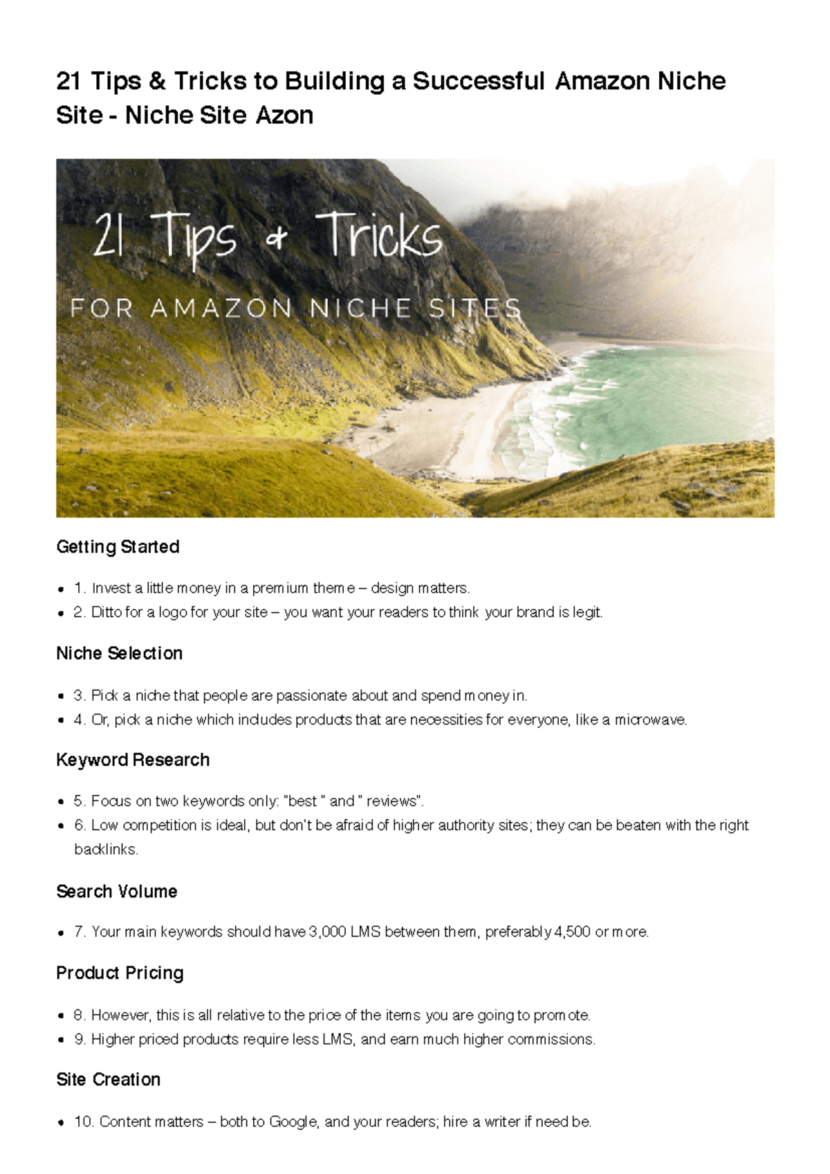 21 tips tricks to building a successful amazon niche site niche site ...