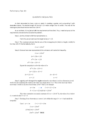 G9Q2 - Performance Task 4 - Quadratic Equations in Real World ...