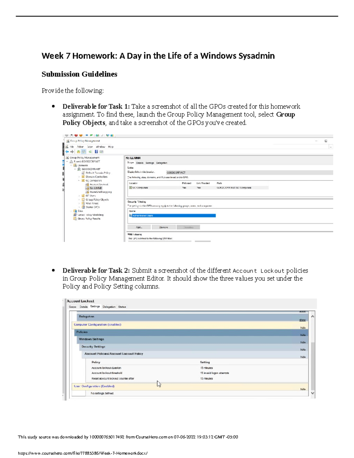 Week 7 Homework - code and notes - Week 7 Homework: A Day in the Life ...