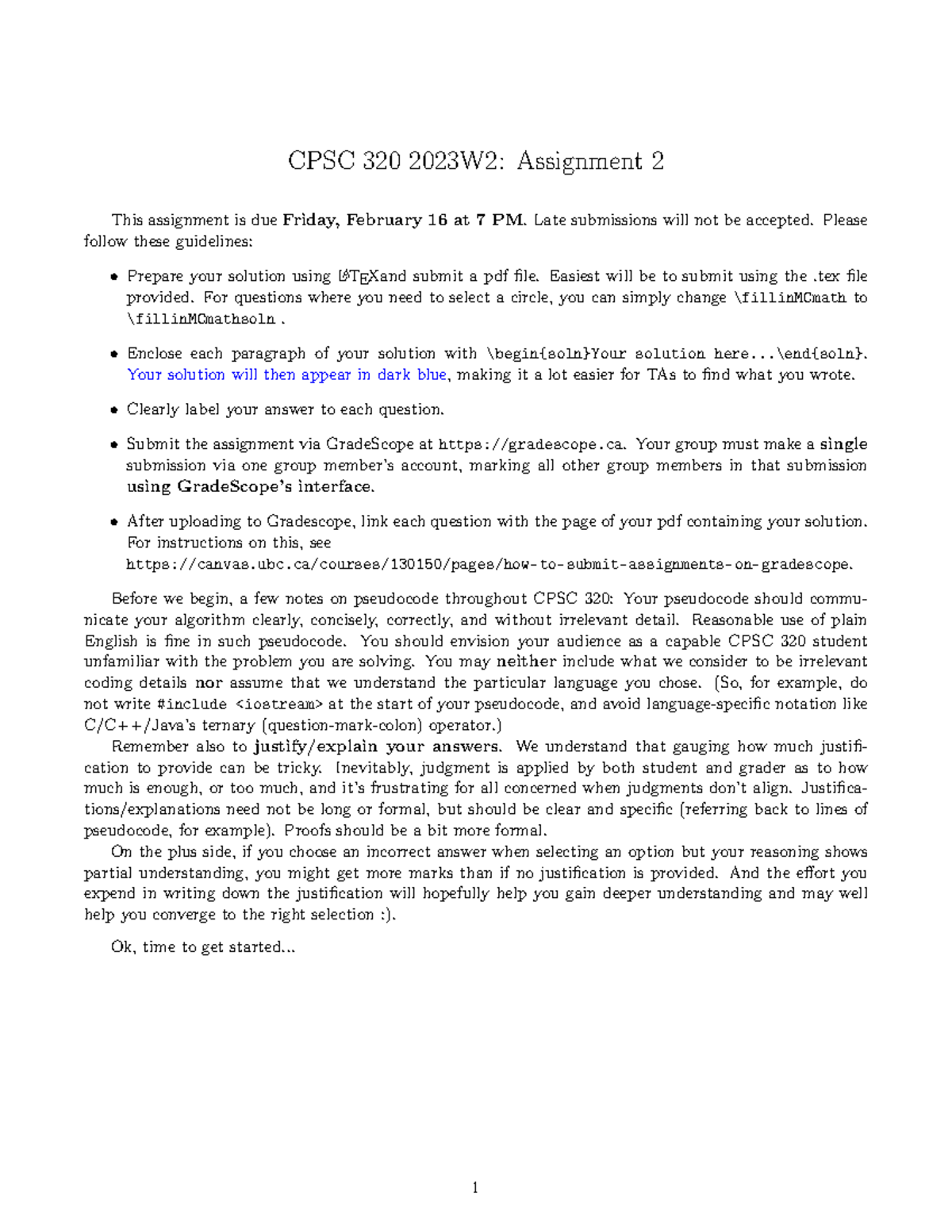 CPSC 320 2023W2 A2 soln-1 - CPSC 320 2023W2: Assignment 2 This assignment is due Friday ...