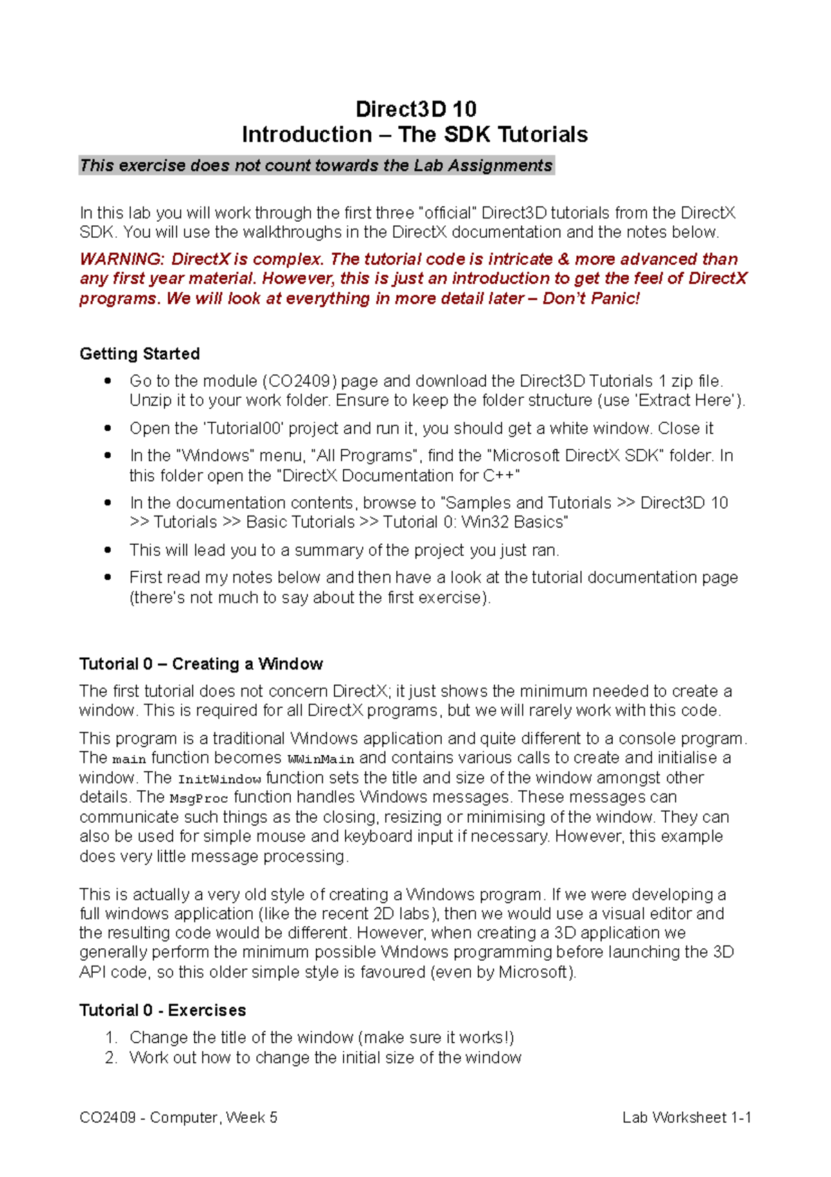 CO2409-5 Lab Worksheet - Direct3D 10 Introduction – The SDK Tutorials ...