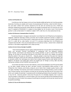 Value Added Tax - Business and Transfer Taxation - BA 151 – Business ...