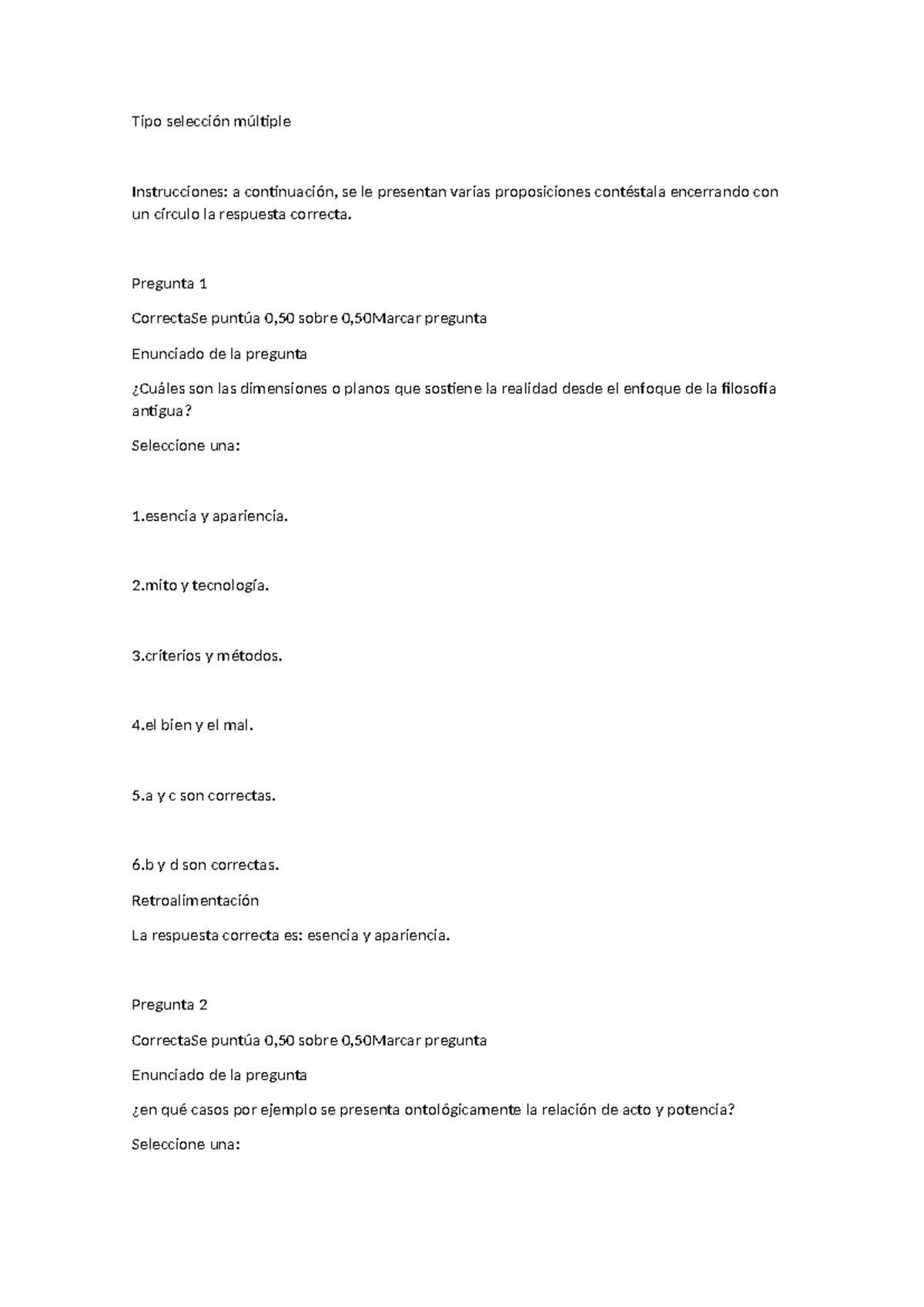 Tipo selección múltiple - Tipo selección múltiple Instrucciones: a ...