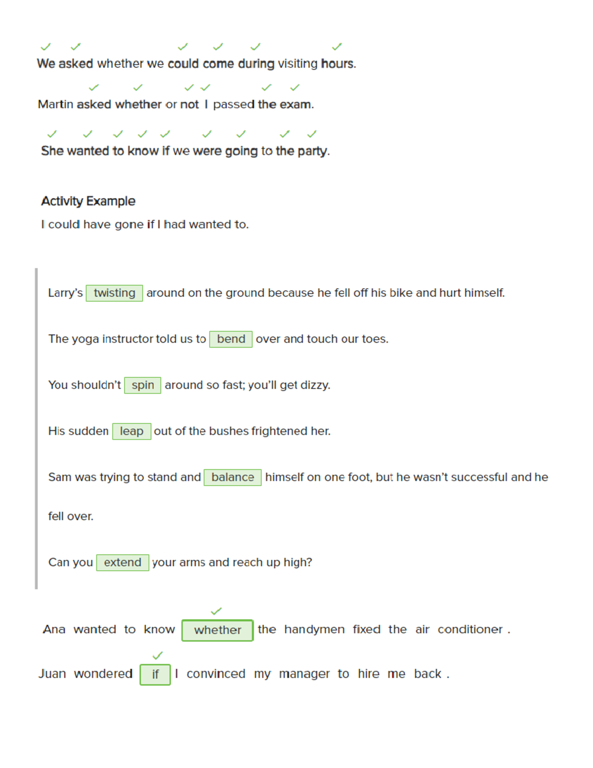 DOCUMENTO apuntes para conocimientos de inglés - We asked whether we ...