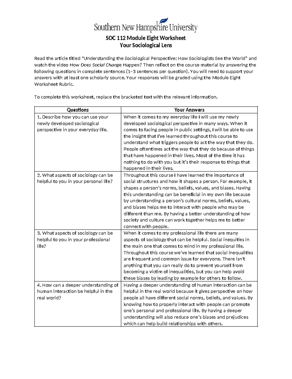 SOC 112 Module Eight Worksheet - SOC 112 Module Eight Worksheet Your ...