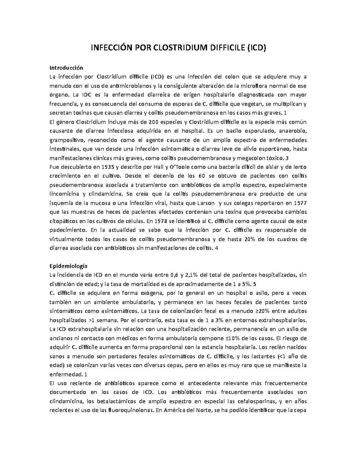 Diarrea Asociada a Clostridium difficile - INFECCIÓN POR CLOSTRIDIUM ...