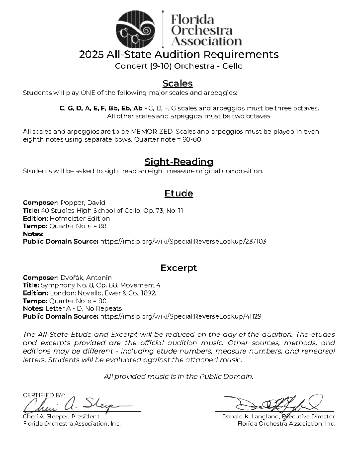 2025 9-10 all state cello - CERTIFIED BY: Cheri A. Sleeper, President ...