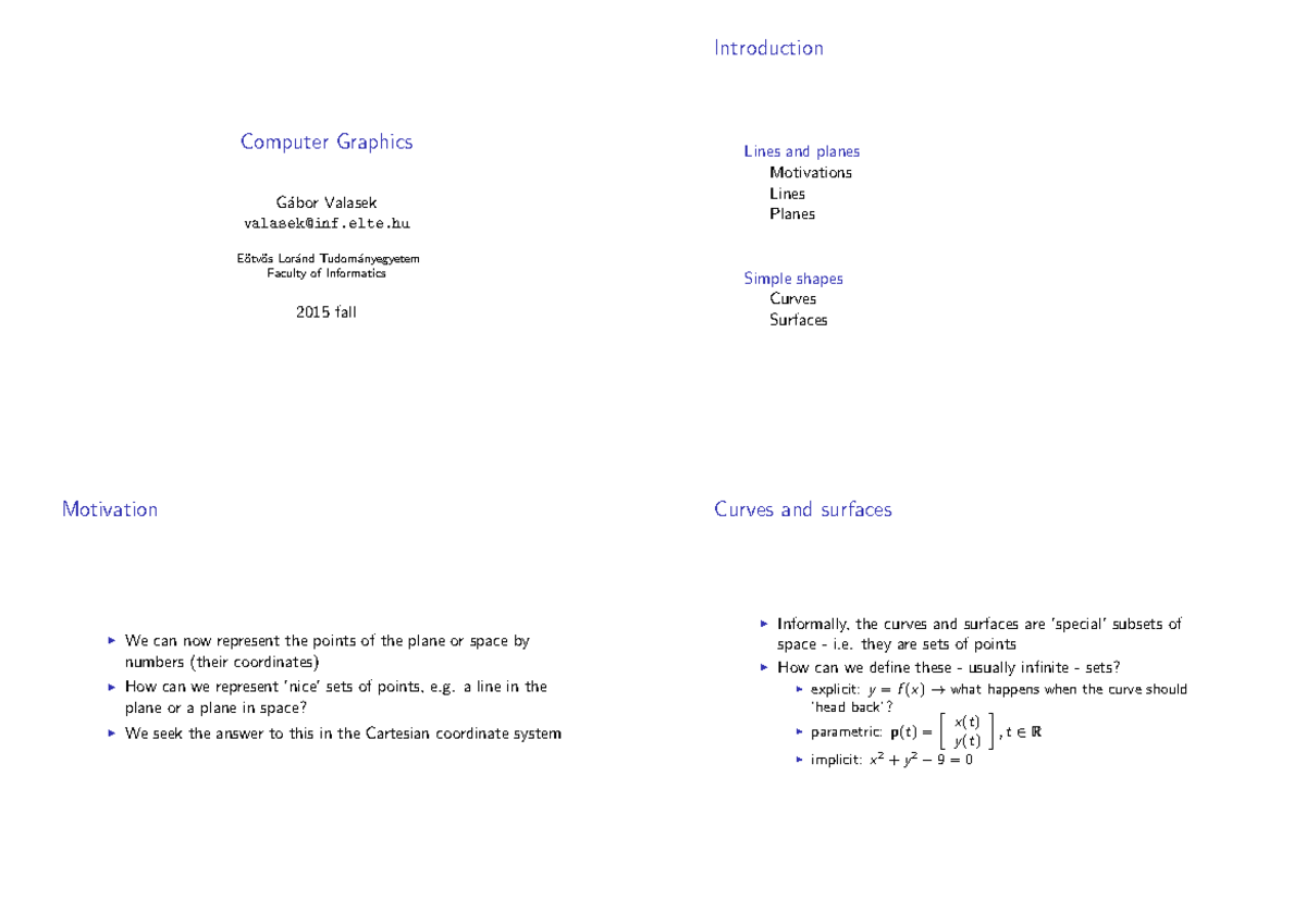 BSc CG lec02 print - Lecture notes 2 - Introduction Computer Graphics G ...