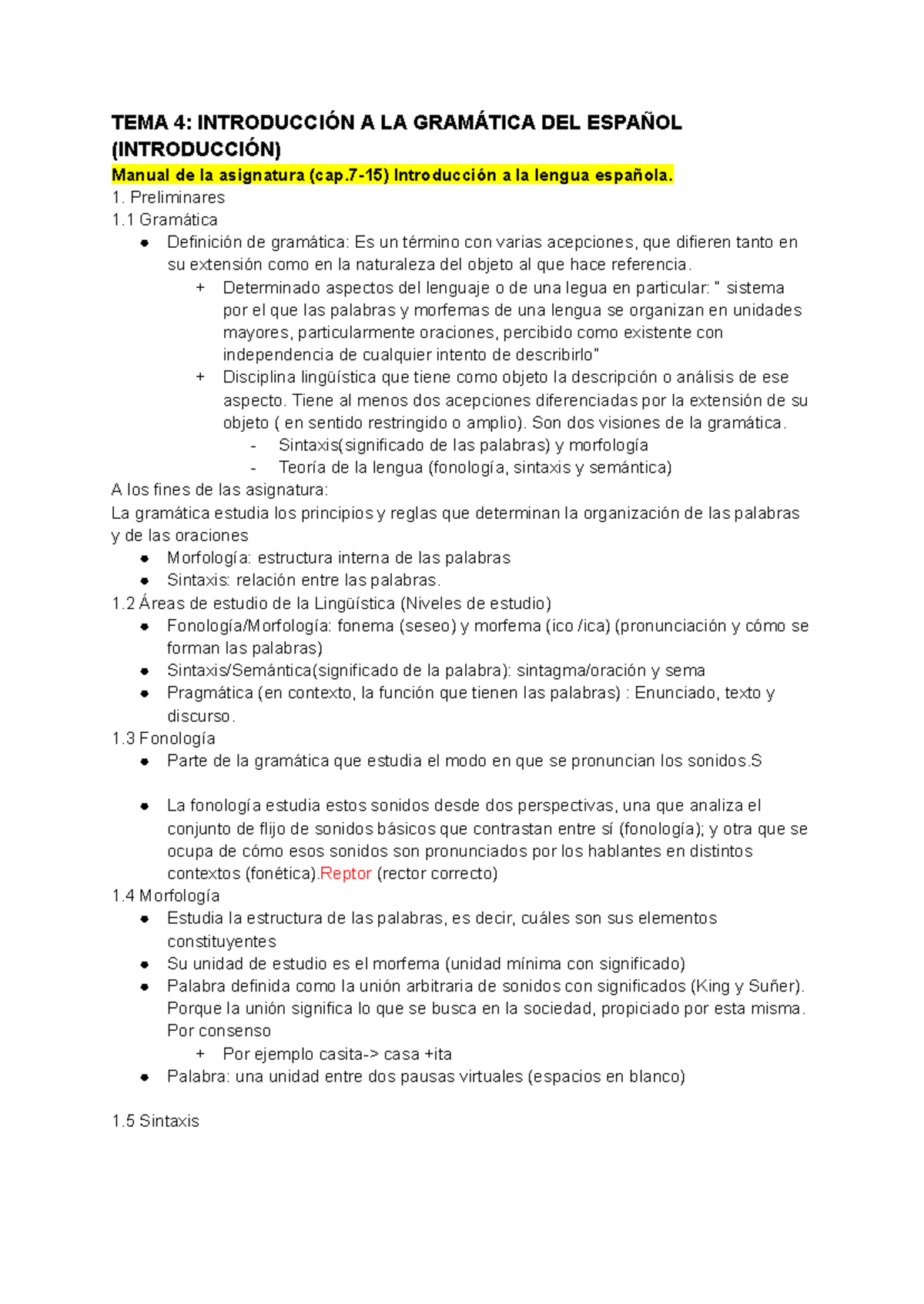 Tema 4 - Apuntes del tema 4 - TEMA 4: INTRODUCCIÓN A LA GRAMÁTICA DEL ...
