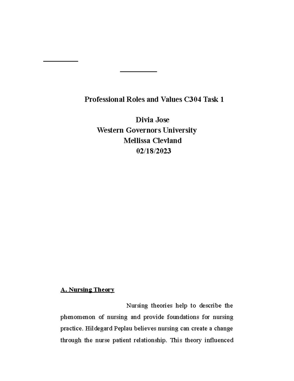 C304 Task 1 professional roles and values - Professional Roles and ...