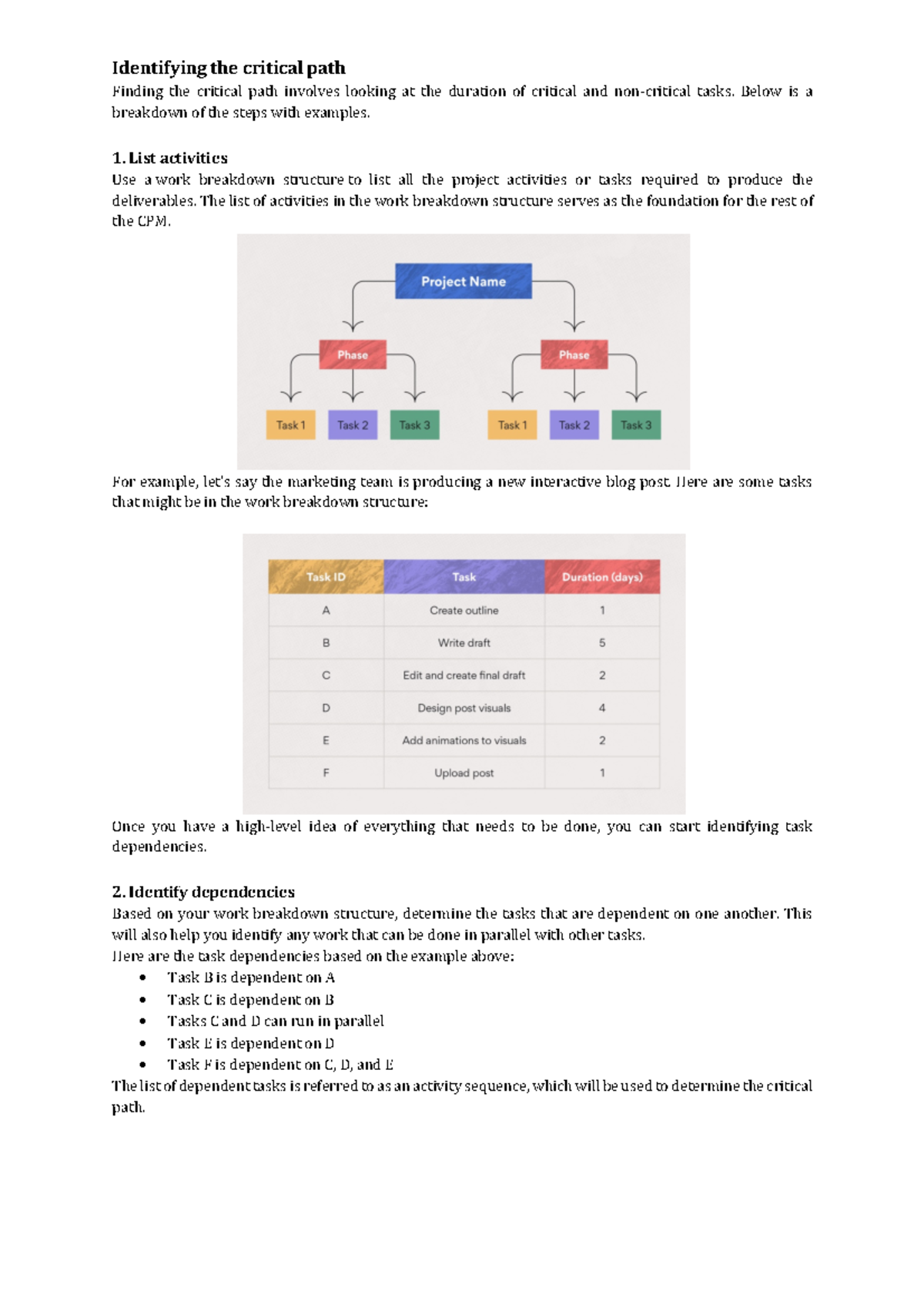 Identifying Critical Path - Identifying the critical path Finding the ...