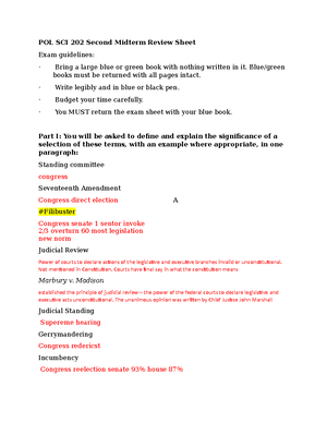 202 Sections AC + AD Expanded Study Guide - POLS 202 - Sections AC & AD ...