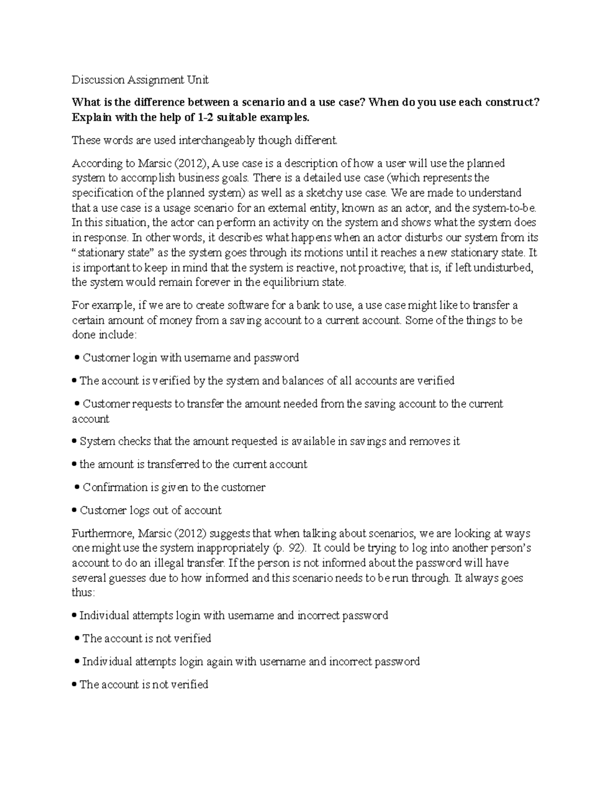 Discussion Assignment Unit 3 - Discussion Assignment Unit What is the ...