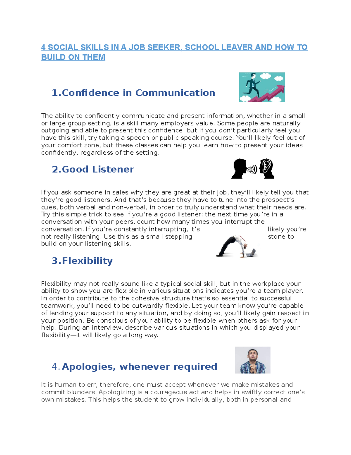 4 Social Skills IN A JOB Seeker , student leaver - 4 SOCIAL SKILLS IN A ...