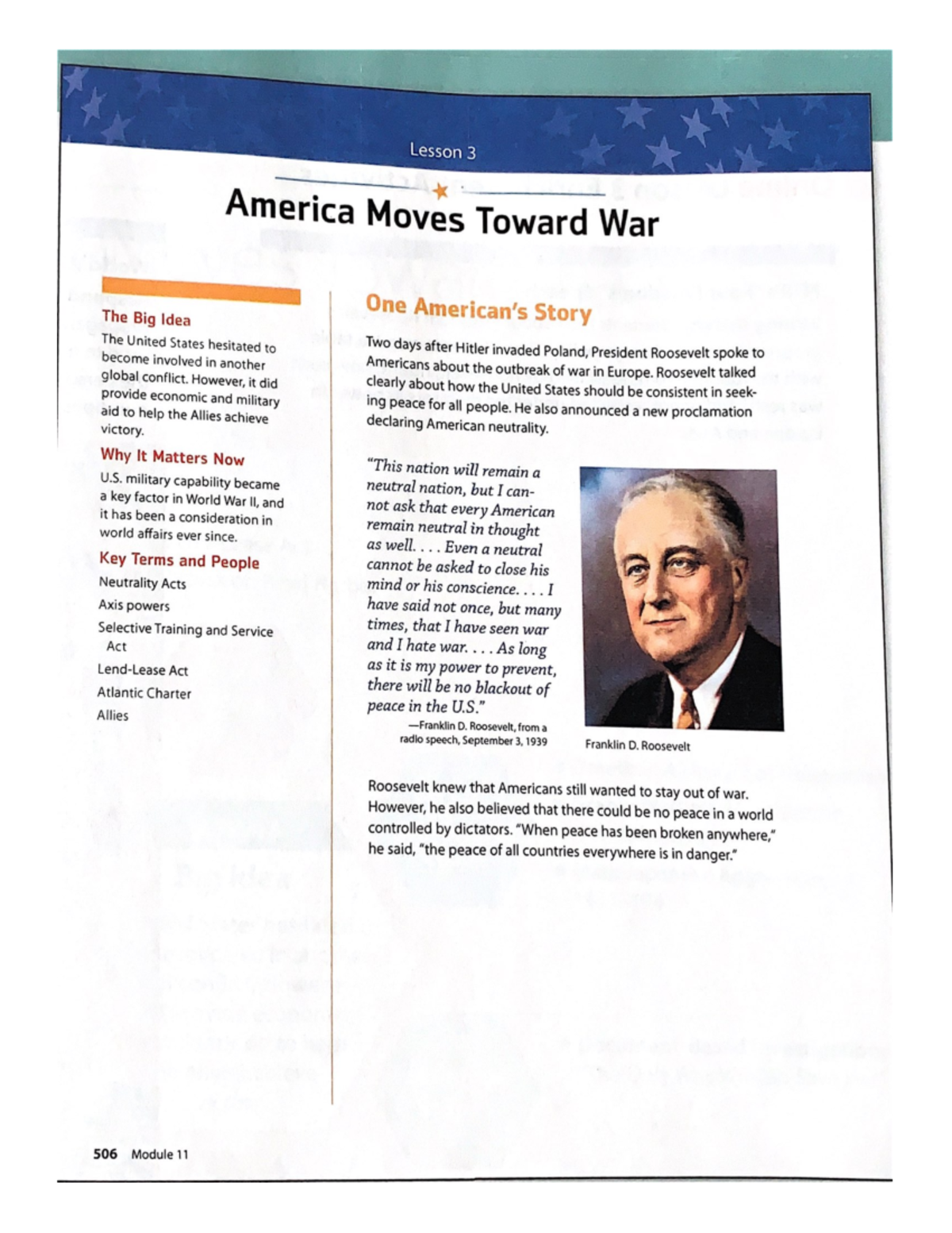 America Moves Toward War - Studocu