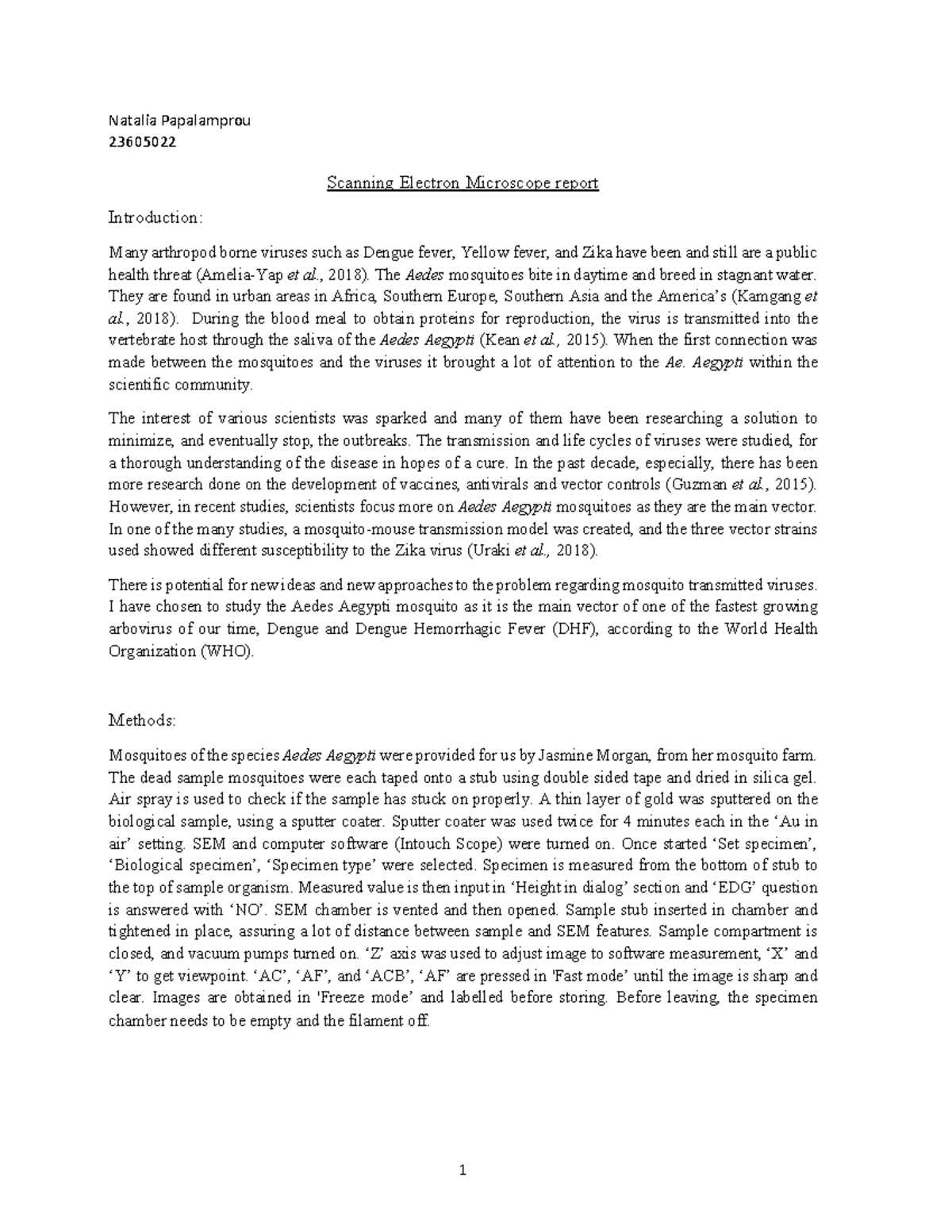 SEM report - Grade: 78 - 23605022 Scanning Electron Microscope report ...