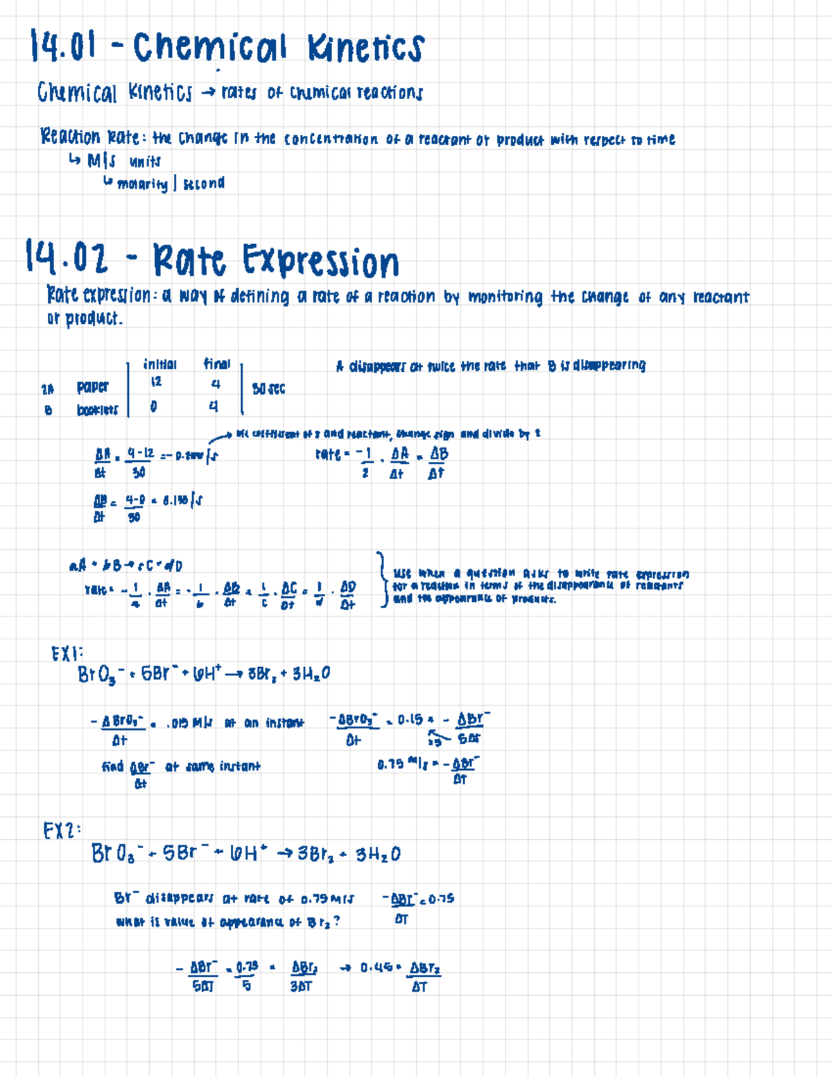 Rates Intro - 14. Chemical kinetics chemical kinetics → rates of ...