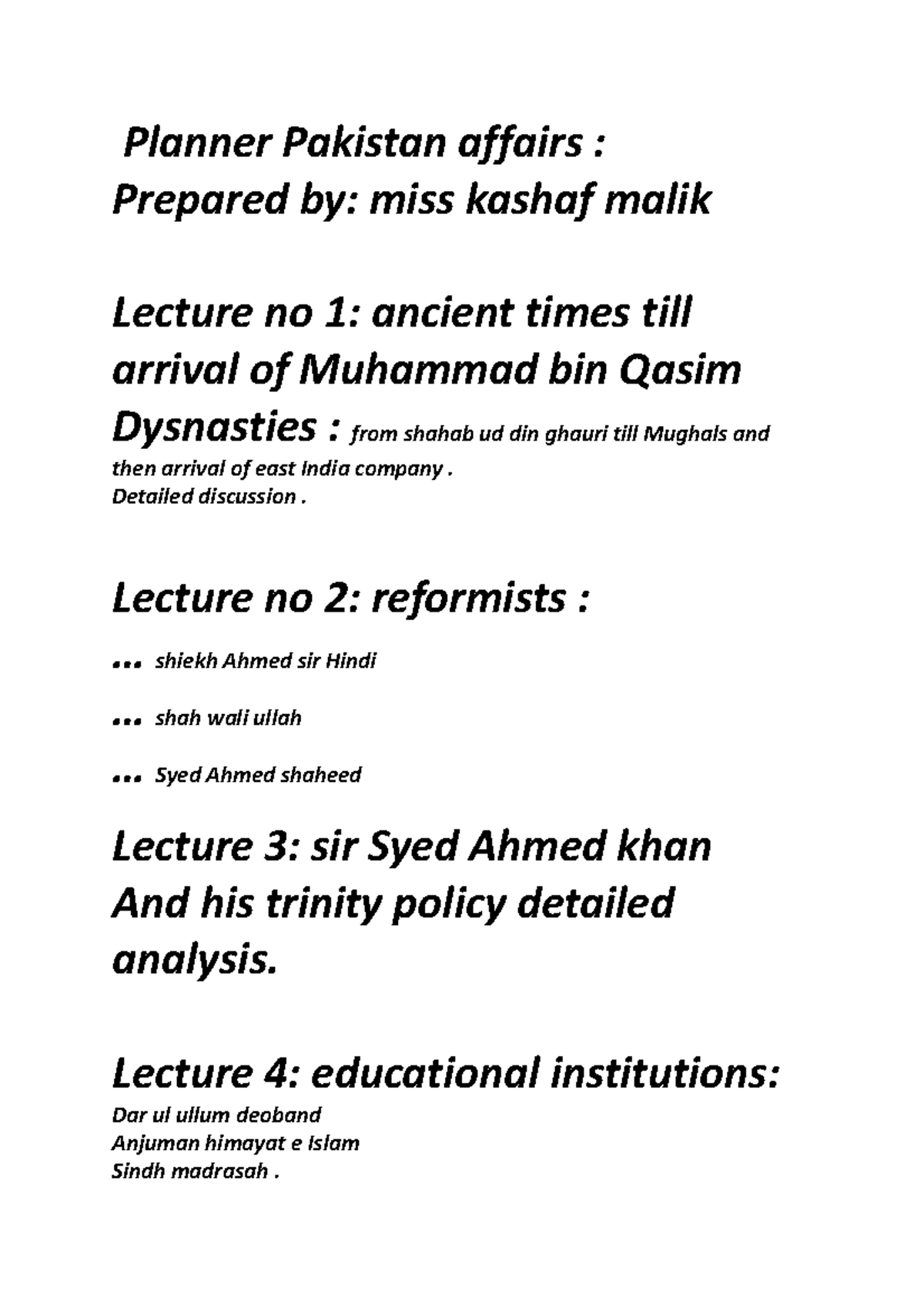 Road map Pakistan affairs. Css pms - Planner Pakistan affairs ...