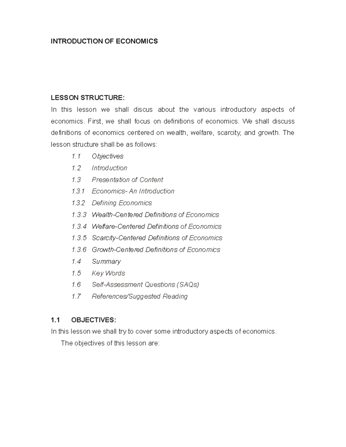 Evolution and definition of economics - INTRODUCTION OF ECONOMICS ...