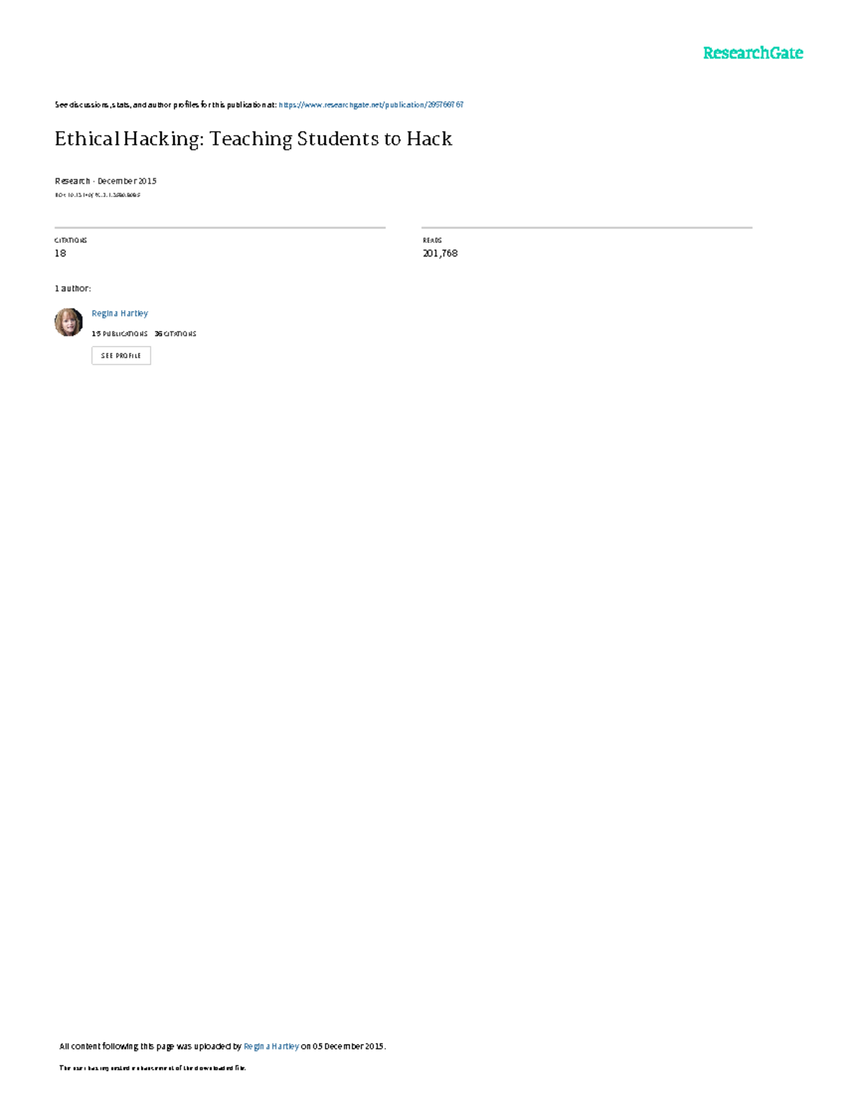 Hacking ethical ethics - See discussions, stats, and author profiles for this publication at ...