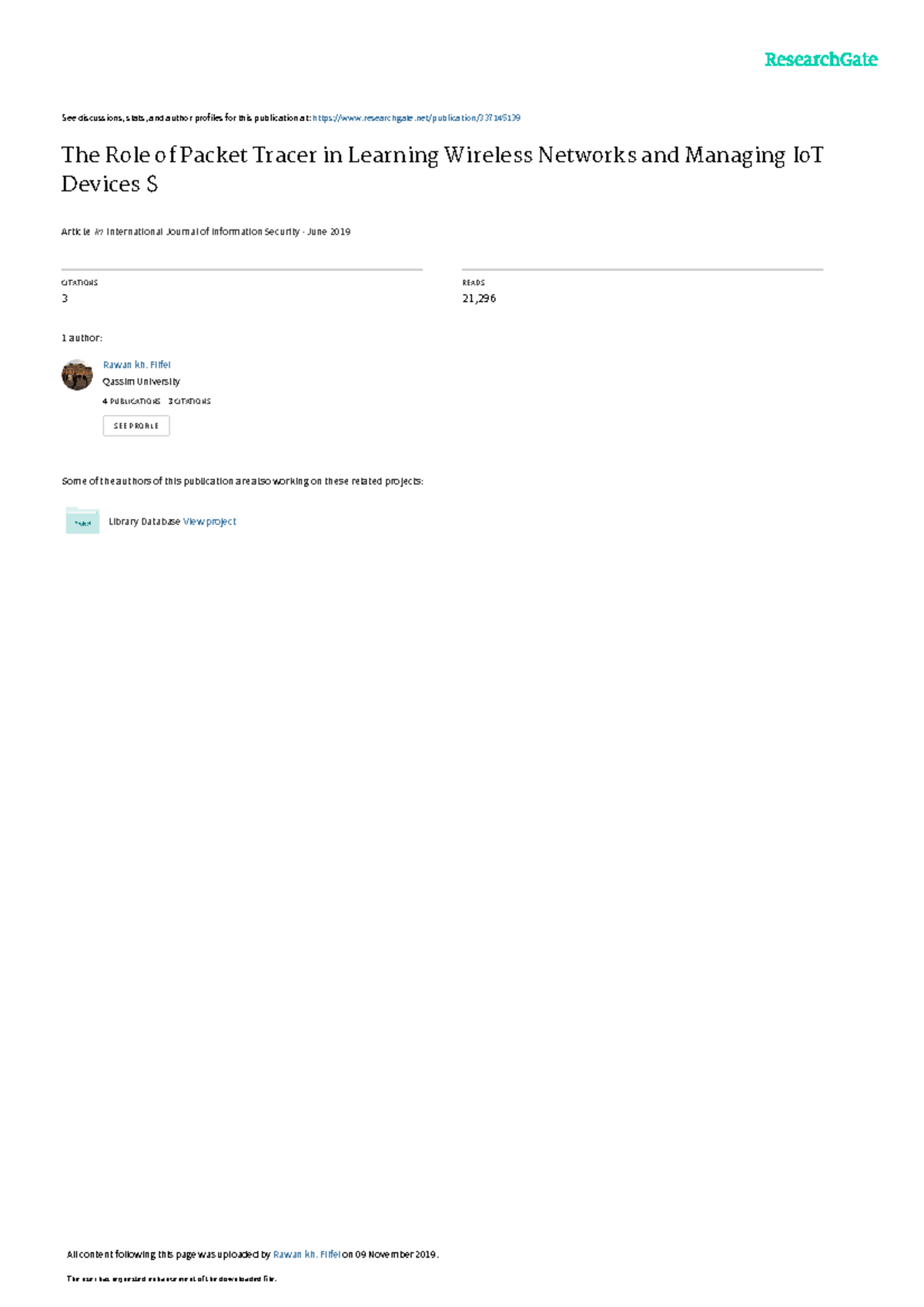 Theroleofpackettracerinlearning Wireless Networksand Managing Io ...