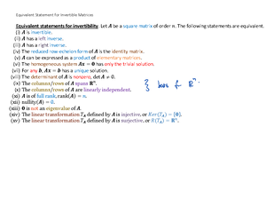 MA2001 and MA2101 Linear Algebra I and II Notes TPE - Contents ...