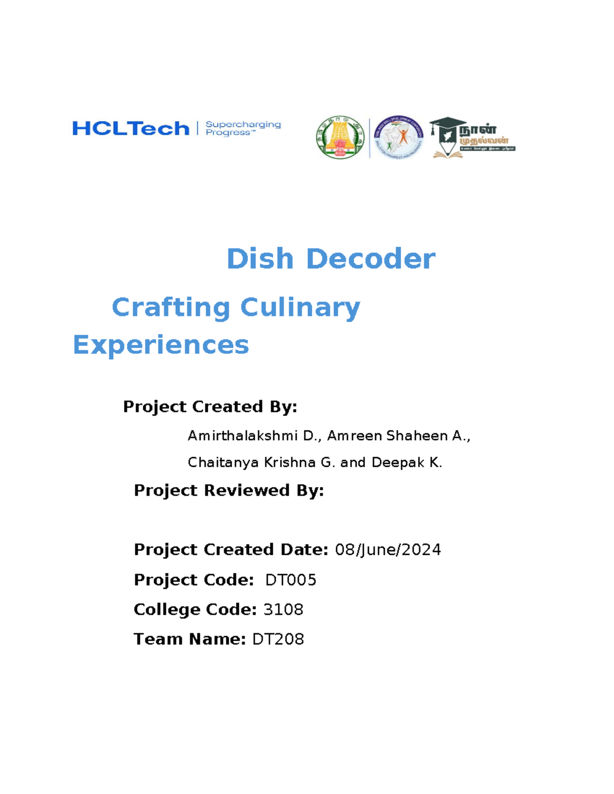 3108 PE005 PE208 - About a project - Dish Decoder Crafting Culinary ...