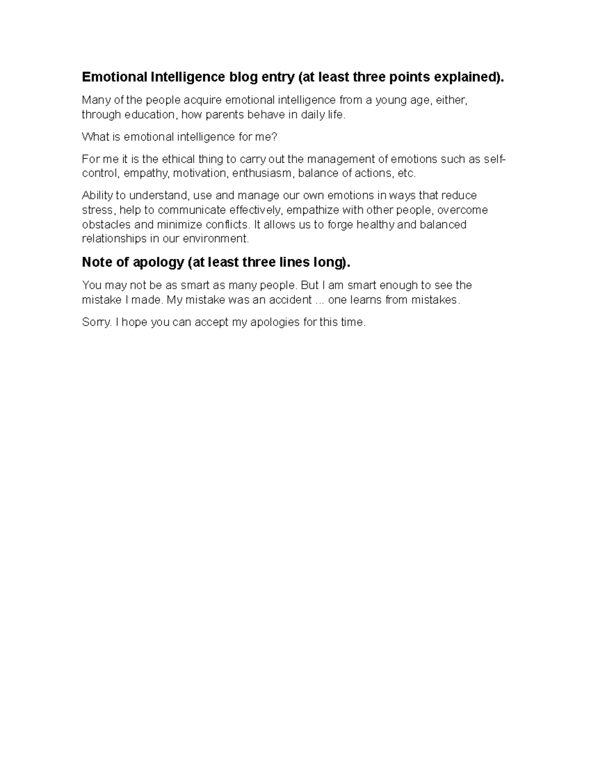 Homework Unit 8 Hugo Molina - Emotional Intelligence blog entry (at ...