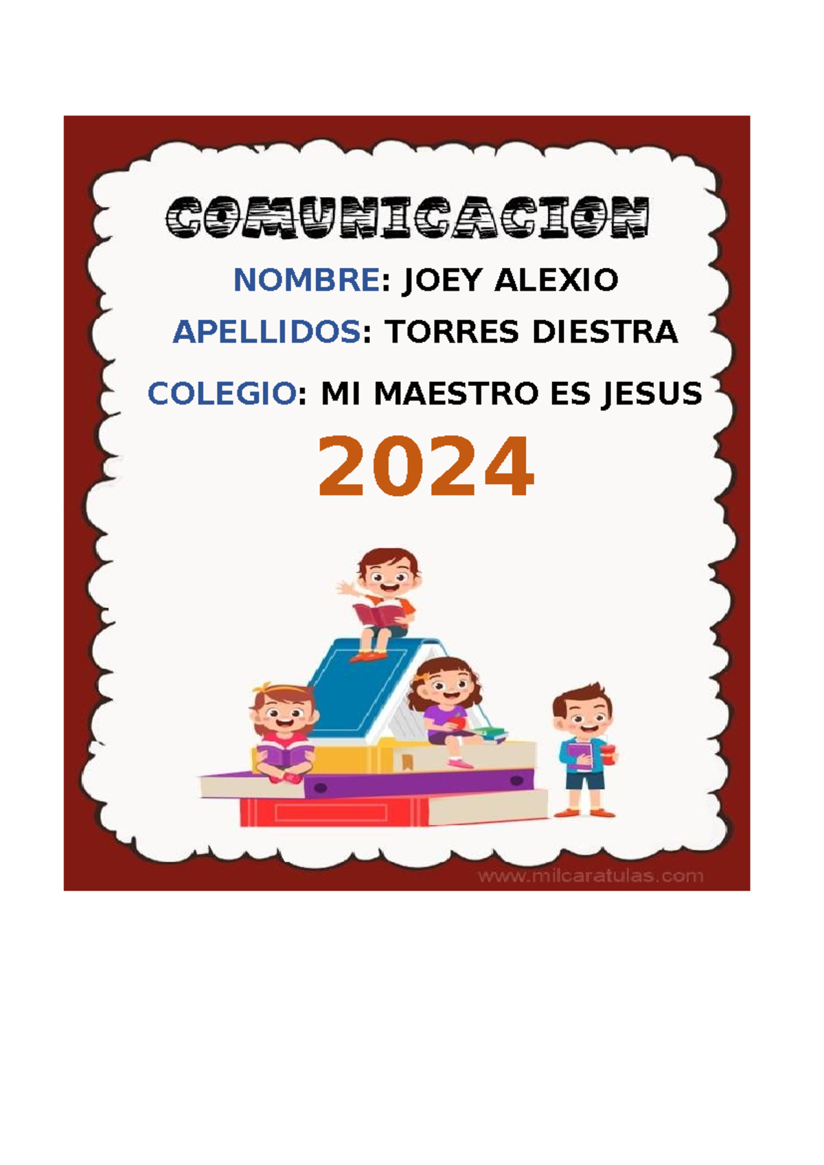 Caratula de Comunicación en word - Interpretción y Producción de Textos ...