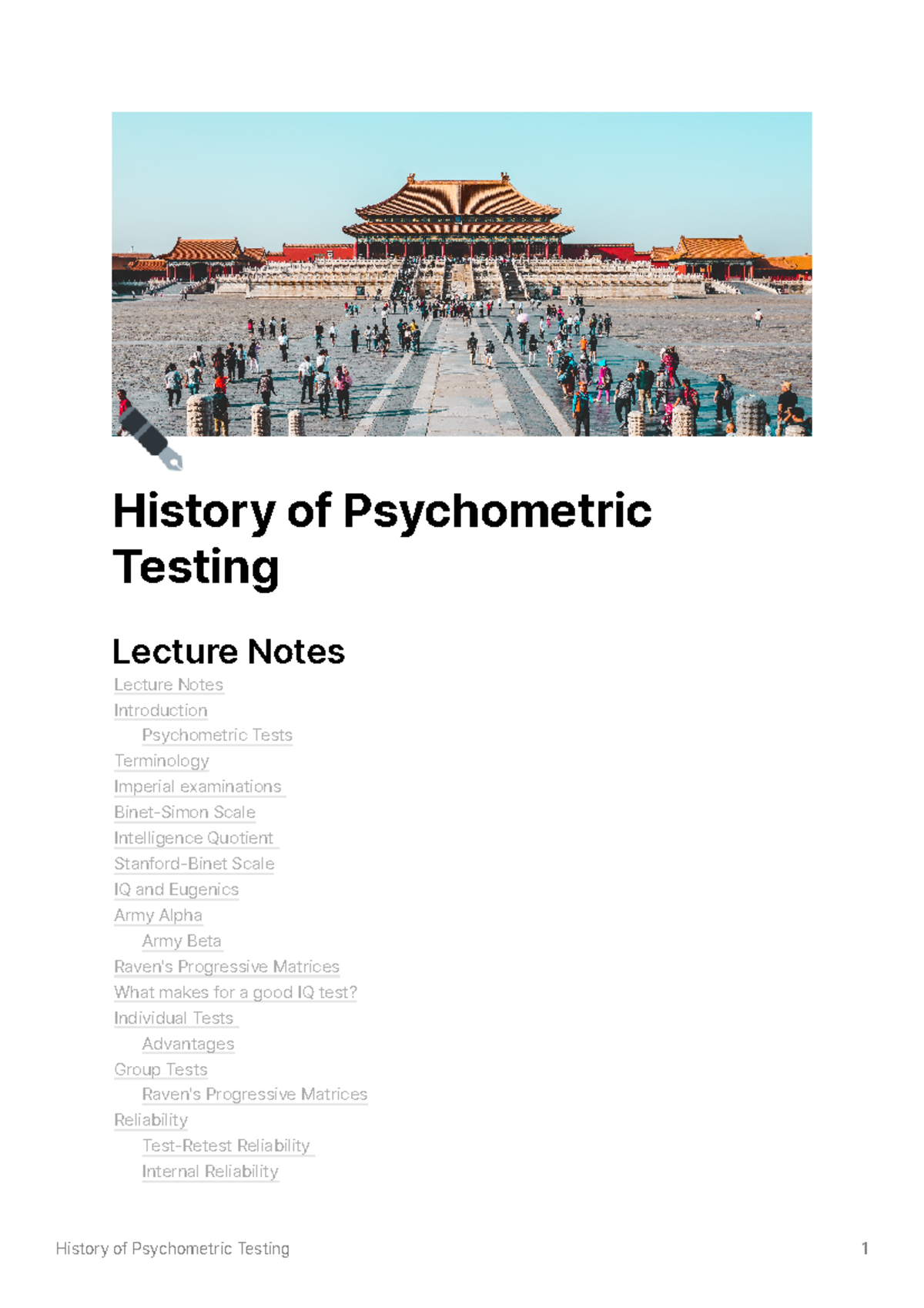 History of Psychometric Testing - History of Psychometric Testing ...