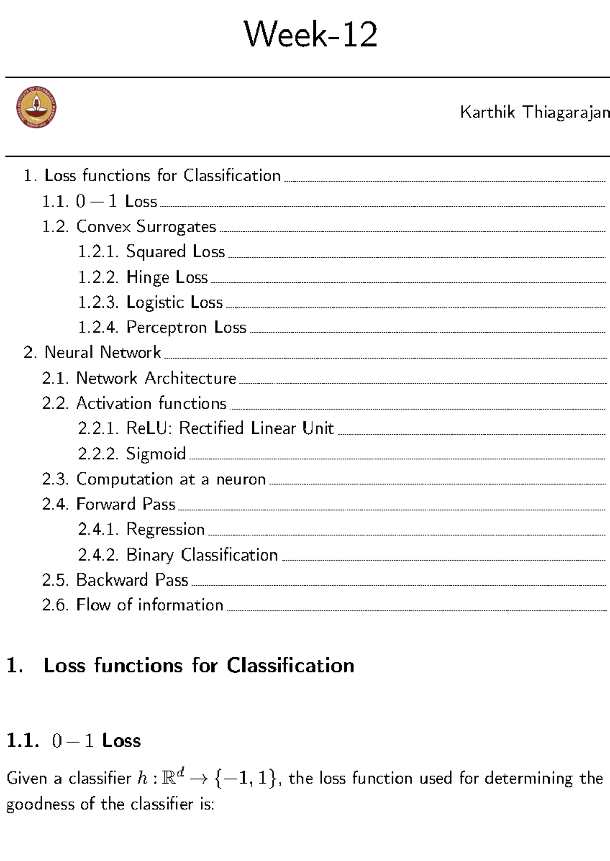MLT Week-12 Summary - mlt week 12 notes by karthik (instructor of mlt ...
