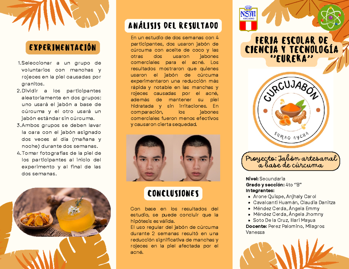 Tríptico del método cientifico - Proyecto: Jabón artesanal a base de ...