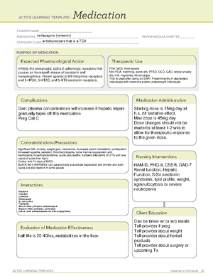 Lurasidone - Drug Card Information - ACTIVE LEARNING TEMPLATES ...